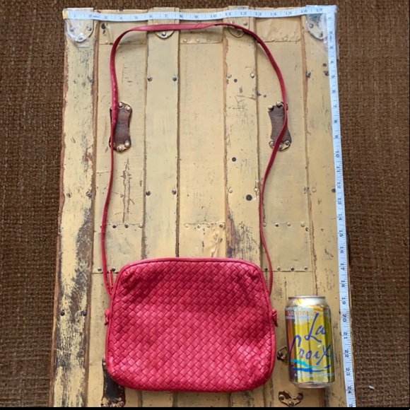Ganson | Bags | 7s 80s Vintage Ganson 00 Leather Red Woven Crossbody ...